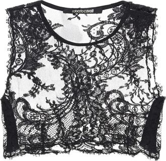 Roberto Cavalli Besticktes Top - - Tops - Damen - Schwarzk - XS