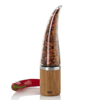 Adhoc MP233 Chilischneider Peperone | Hochwertige M&uuml;hle f&uuml;r getrocknete Chilis mit patentiertem SchneidWerk - Edelstahlklinge | Dosierhilfe | stilvolles Des