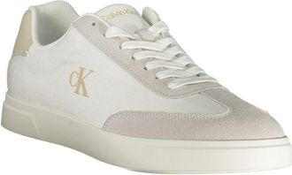 Calvin Klein Mixed-Material Low-Top Sneaker - White