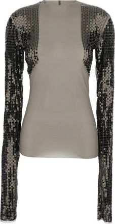 Rick Owens Femme, Tops, Gris, Taille: 40 FR Dennis Cropped T-Shirt