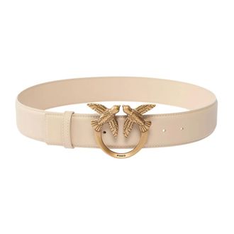 Pinko Pinko, Femme, Accessoires, Beige, Taille: XS Love Berry Leather Belt