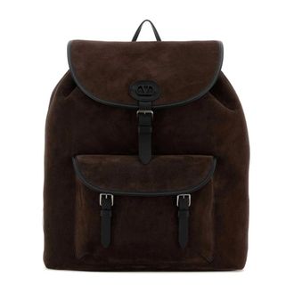 Valentino Garavani Homme, Sacs, Brun, Taille: ONE Size Antibes Suede Backpack