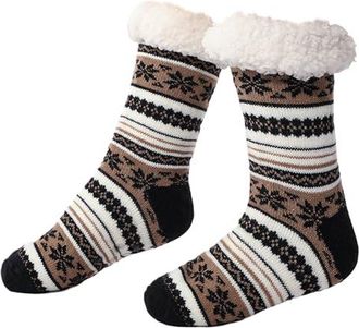 Generico Chaussettes de pantoufle pour femmes, chaussettes chaussons, chaussettes chaudes, chaudes, chaudes, épaisses pour la maison | Chaussettes antidérapant