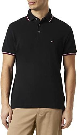 Tommy Hilfiger Polo Homme Manches Courtes 1985 RWB Tipped Slim Polo Slim, Noir (Black), S