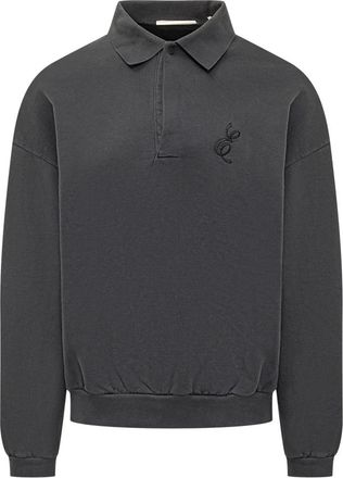 Fear of God Homme, Tops, Gris, Taille: S Polo SweaT-shirt Classique Brod&eacute;