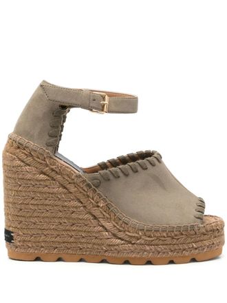 Stella McCartney Gaia Wedge-Espadrilles 100mm - Gr&uuml;n
