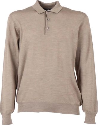 Fedeli long-sleeve polo shirt - Tons neutres
