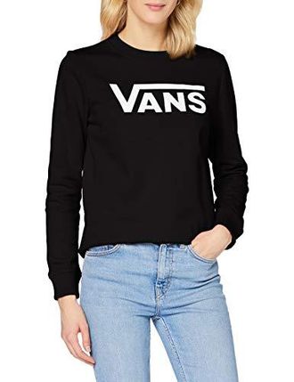Vans Sweat-Shirt Classique V Crew pour Femme, Noir, L