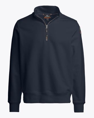Parajumpers Sweatshirt mit kurzem Rei&szlig;verschluss und Logo-Patch am Arm in