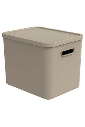 Rotho Aufbewahrungsbox Albula, Cappuccino, Kunststoff, 29x29.5x37 cm, Spielzeug, Spielzeugkisten