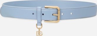 Dolce & Gabbana Gürtel Mit Dg-charm - Frau Gürtel Hellblau Leder 90