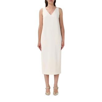 Theory Elegantes V-Ausschnitt Kreppkleid - - Dresses - Damen - Beige - M