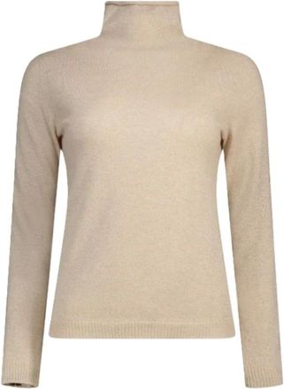 Paolo Fiorillo Femme, Pulls, Beige, Taille: 40 FR Pull Col Montant Ras&eacute; en Laine et Cachemire