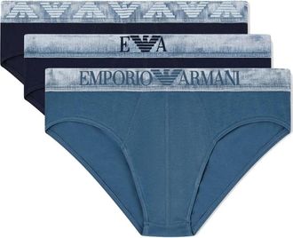 Emporio Armani Homme, Sous-v&ecirc;tements, Multicolore, Taille: L Lot de trois slips en coton stretch