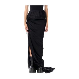 Rick Owens Schwarzer Seiden- & Nylonrock - - Skirts - Damen - Schwarzk - M
