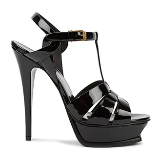 Saint Laurent Leder High Heel Sandalen - - Shoes - Damen - Schwarzk - 36 EU