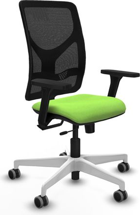 Piqueras y Crespo B&uuml;rostuhl mit 3D-Armen, h&ouml;henverstellbare Lendenwirbelst&uuml;tze, ausgestattet mit Syncro/Translack und Schneideschaum, Schwarz/Pistazie