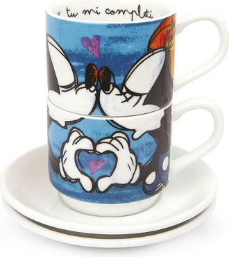 Disney Egan Set 2 Kaffeetassen Mickey Mouse Stapelbar PWM02I/B blau