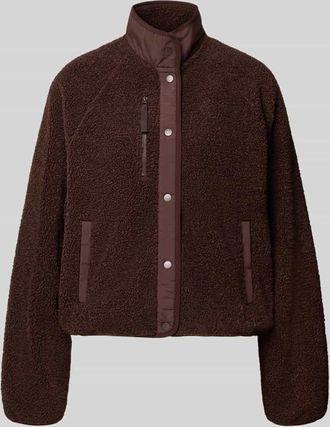 Review Relaxed Fit Jacke in Teddy-Optik mit Brusttasche und Stehkragen