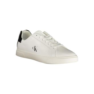 Calvin Klein Leather and Polyurethane Sneaker - White