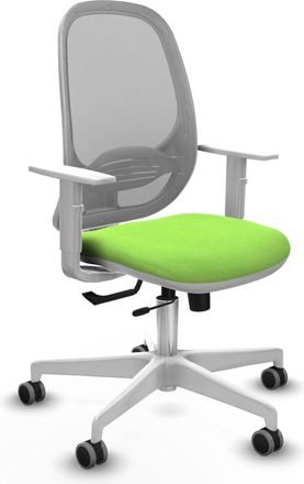 Piqueras y Crespo B&uuml;rostuhl f&uuml;r Lendenwirbels&auml;ule, verstellbar, mit wei&szlig;en Armlehnen, ausgestattet mit Syncro/Traslack und Schneideschaum, mit Rollen von 65 mm, Parkett