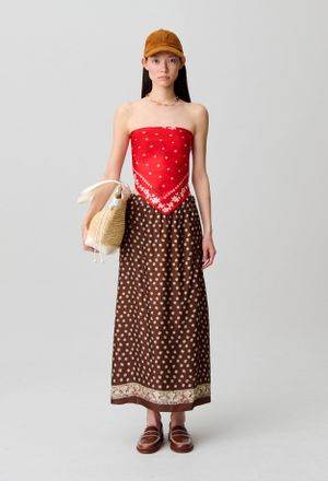 Claudie Pierlot Flie&szlig;ender Rock mit Print