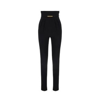 Elisabetta Franchi Femme, Pantalons, Noir, Taille: 36 FR Slim-fit Pantalons