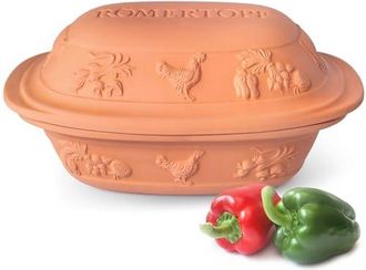R&ouml;mertopf R&ouml;mertopf Br&auml;ter RUSTICO f&uuml;r 6 Person - 5 Liter Schmortopf mit Deckel aus Keramik - Zum Schmoren, Braten und Dampfgaren - Backofengeeignet