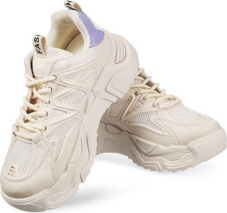 FOMIYES Sneakers Femme Épaisses à Lacets Antidérapantes Chaussures Sport Confortables Mode