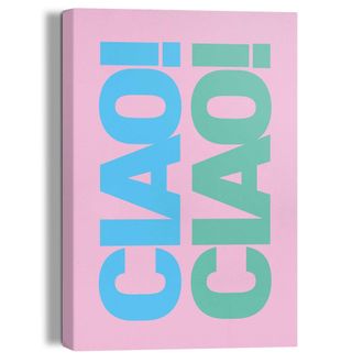 Reinders Wandbild, Ciao Ciao, K&uuml;che, Wandbild, Deko Poster, Wanddeko, Leinwand, Rosa, 30 x 20