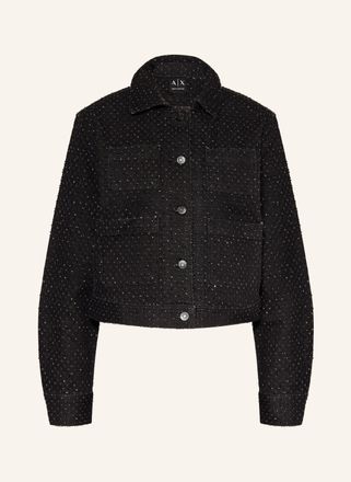 A|X Armani Exchange Jeansjacke Mit Schmucksteinen schwarz