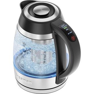 Chefman Bouilloire avec infuseur &agrave; th&eacute; 1,8L 3000W, voyants lumineux LED, arr&ecirc;t automatique, fonction de maintien au chaud, Bouilloire &eacute;lectrique en verre boro
