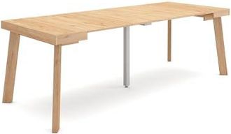 Skraut Home | Ausziehbarertisch | Multifunktionaler ausziehbarer | 220 | F&uuml;r 10 G&auml;ste | H&ouml;lzerne Beine | Moderner Stil | Eiche