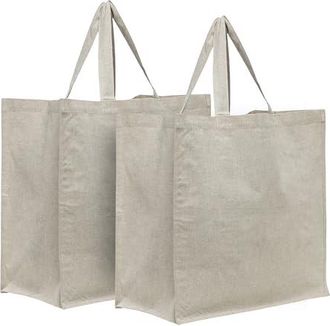 Generico Lot de 2 sacs en coton recycl&eacute; 42 x 38 x 20 cm Alternative &eacute;cologique pour transport durable - Manuela Packaging, beige