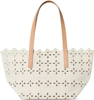 Loeffler Randall Easton flower-cut scalloped shoulder bag - Blanc
