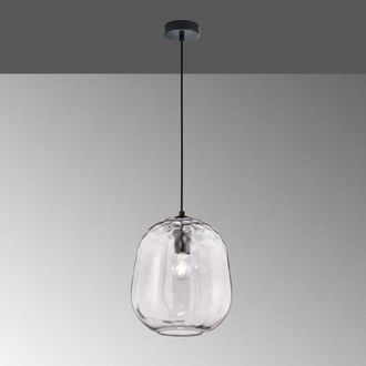 Fischer & Honsel Fischer&honsel - Suspension lampe de table &agrave; manger suspension verre gris transparent lampe de salle &agrave; manger