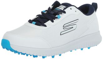 Skechers Max Fairway 4 Herren-Golfschuhe, leicht, ohne Spikes, weiß/Marineblau, 45.5 EU Weit