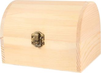 DOITOOL Massive Holz Aufbewahrungsbox mit Schloss Bogen-design Große Schatzkiste aus Umweltfreundlichem Holz Vielseitige Geschenkbox für Weihnachten Hochzeit 