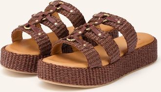 &Egrave; Mia &Egrave; Mia Plateau-Pantoletten Mit Nieten braun