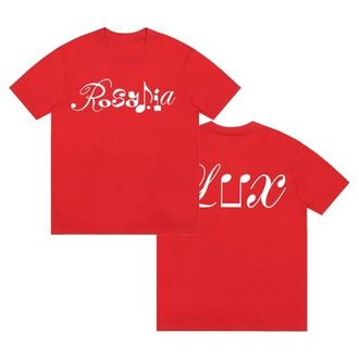 Generic Rosalia Lux T-shirt avec logo 2026 World Tour Merch col rond &agrave; manches courtes en coton pour homme et femme, Rouge, 4XL