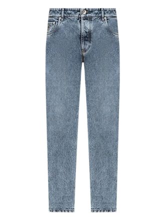Brunello Cucinelli Gerade Jeans mit Logo-Stickerei - Blau