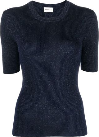 P.A.R.O.S.H. Kurz&auml;rmeliges Strickoberteil - Blau