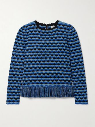 Escvdo Haut En Coton Crocheté À Franges Profundo - Bleu