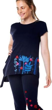 Mamatayoe Mamatayoe Soirée T-Shirt, Gris (Dark Cobalt), L Femme