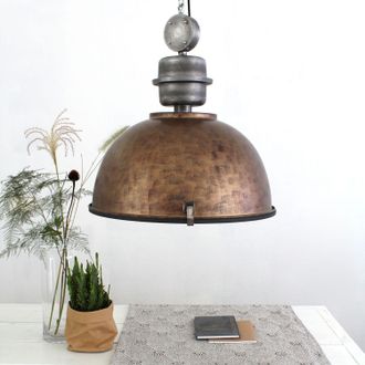 Steinhauer home24 Pendelleuchte Bikkel &Oslash; 52cm Braun/Braun Material: Glas, Metall Metallart: Stahl Oberfl&auml;che Metall: Lackiert E27