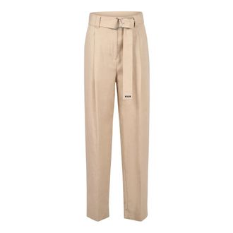 Msgm Hosen mit G&uuml;rtel - - Trousers - Damen - Beige - L