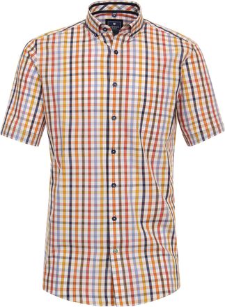 Redmond Freizeithemd Kurzarm kariert Comfort Fit 40 gelb 3XL