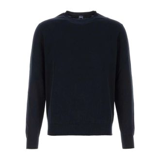 Fedeli Baumwollpullover mit Rundhalsausschnitt - - Knitwear - Herren - Blau - 5XL