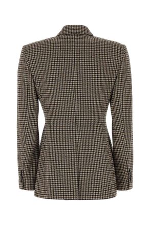 Max Mara Womens Embroidered Viscose Blend Blazer Dis.pied De Poule Nero-Khaki-Blush Exterior: Virgin Wool Giacche E Gilet Nero/khaki/blush Jacket