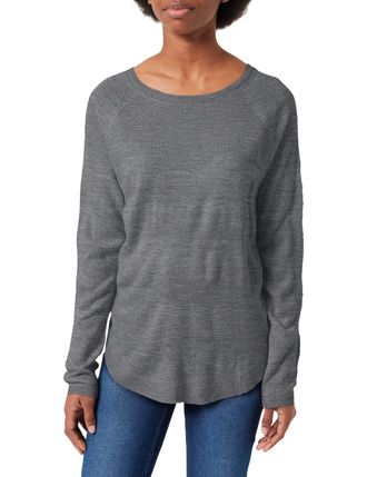 Vero Moda VERO Moda Damen VMCAVA LS Structure Blouse NOOS T-Shirt, Medium Grey Melange, XS